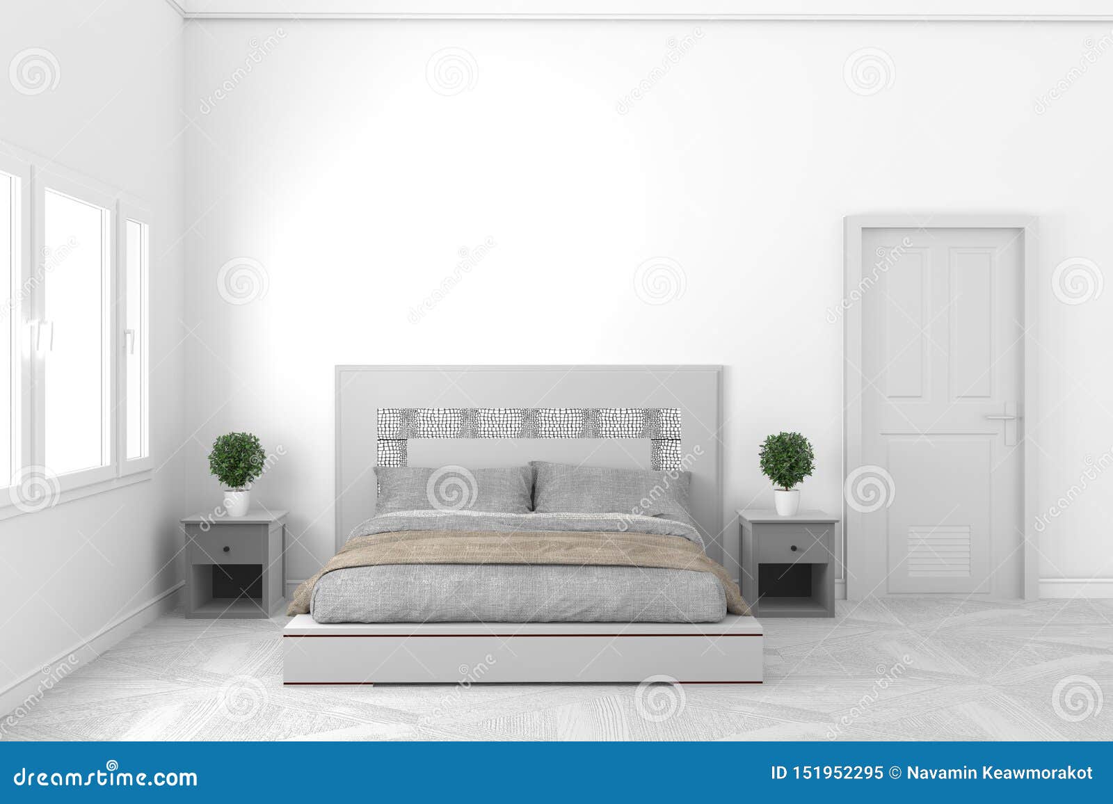 Empty Concept - Beautiful White Bed Room Empty Style with White Floor ...