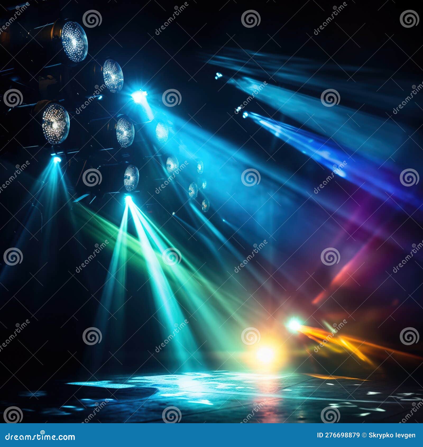 Empty Concert Stage Color Light the Spotlights Stock Illustration ...