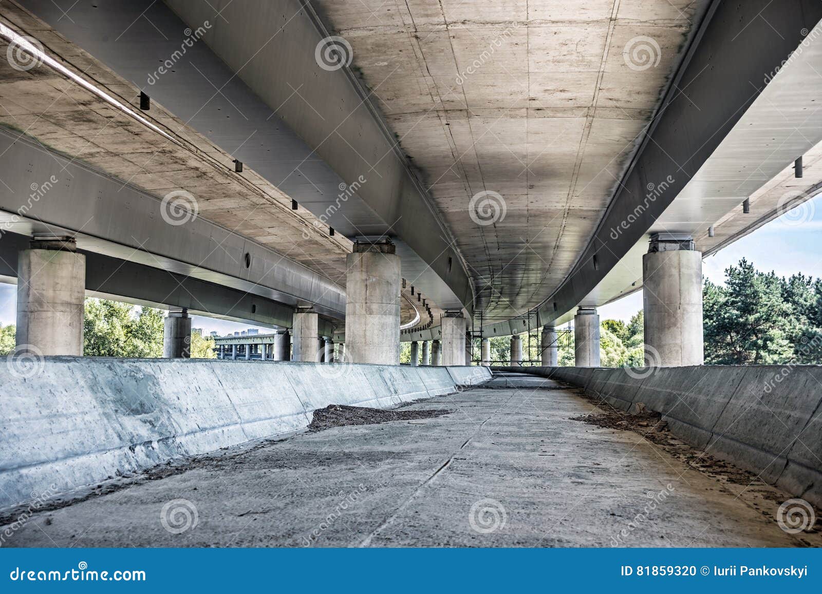 Empty Concrete Bridge Construction Stock Photo - Image of construction ...