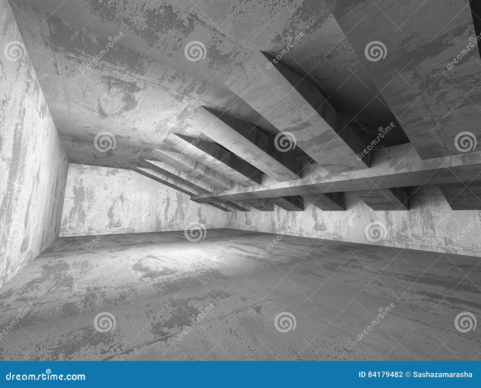 Empty Concrete Dark Room Interior. Urban Architecture Background Stock ...