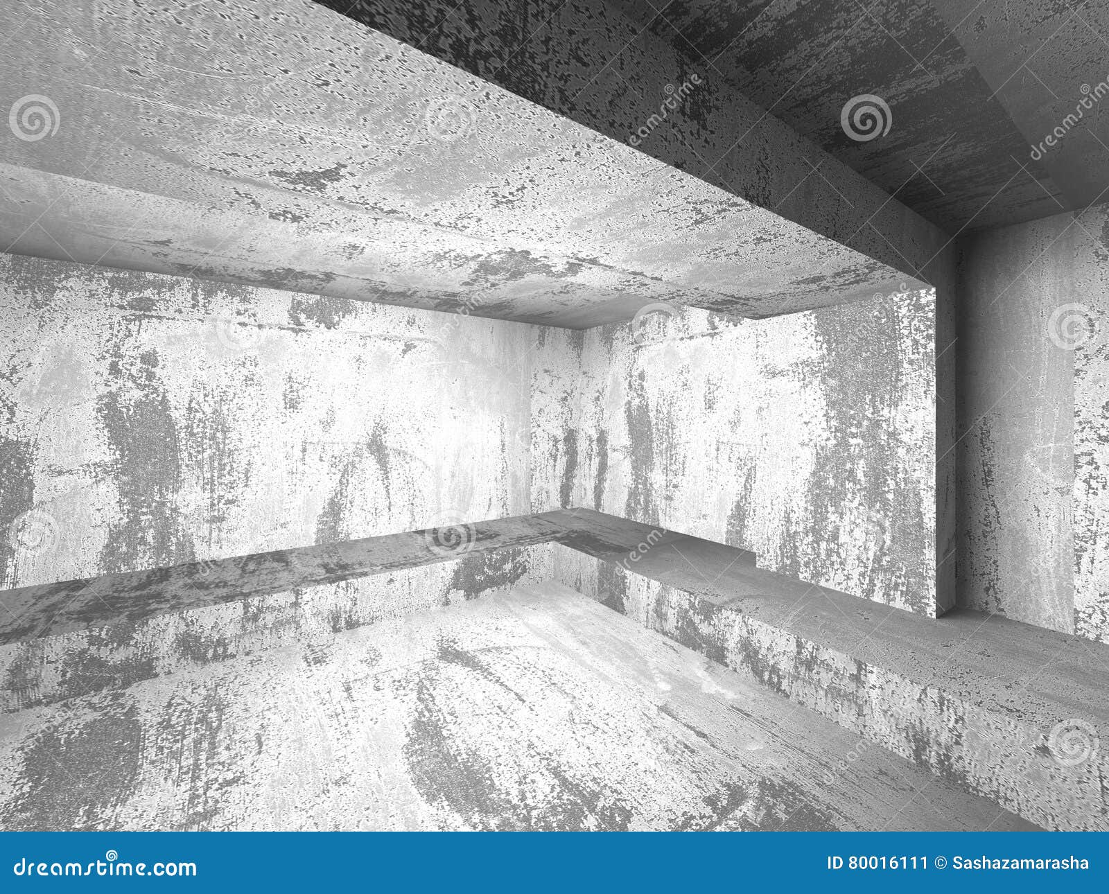 Empty Concrete Room Interior. Dark Architecture Background Stock ...