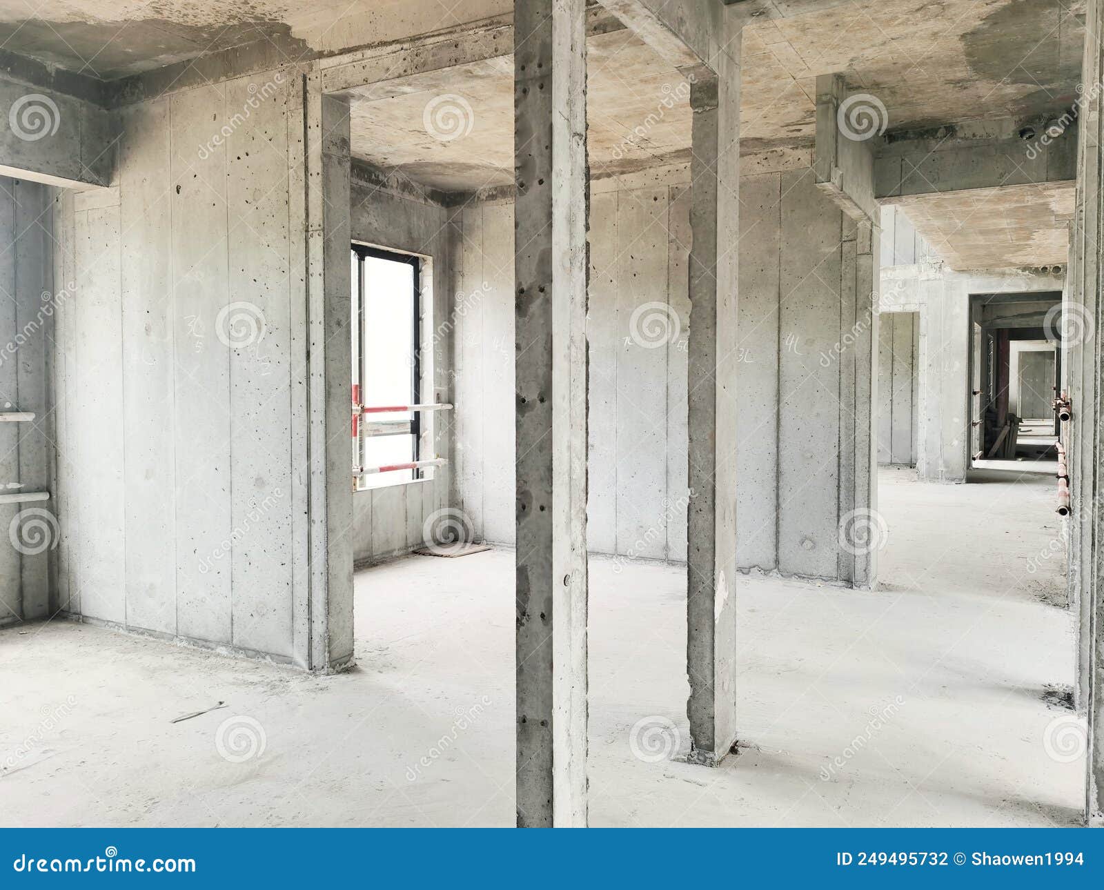 Empty Concrete Room Interior Stock Photo - Image of empty, room: 249495732