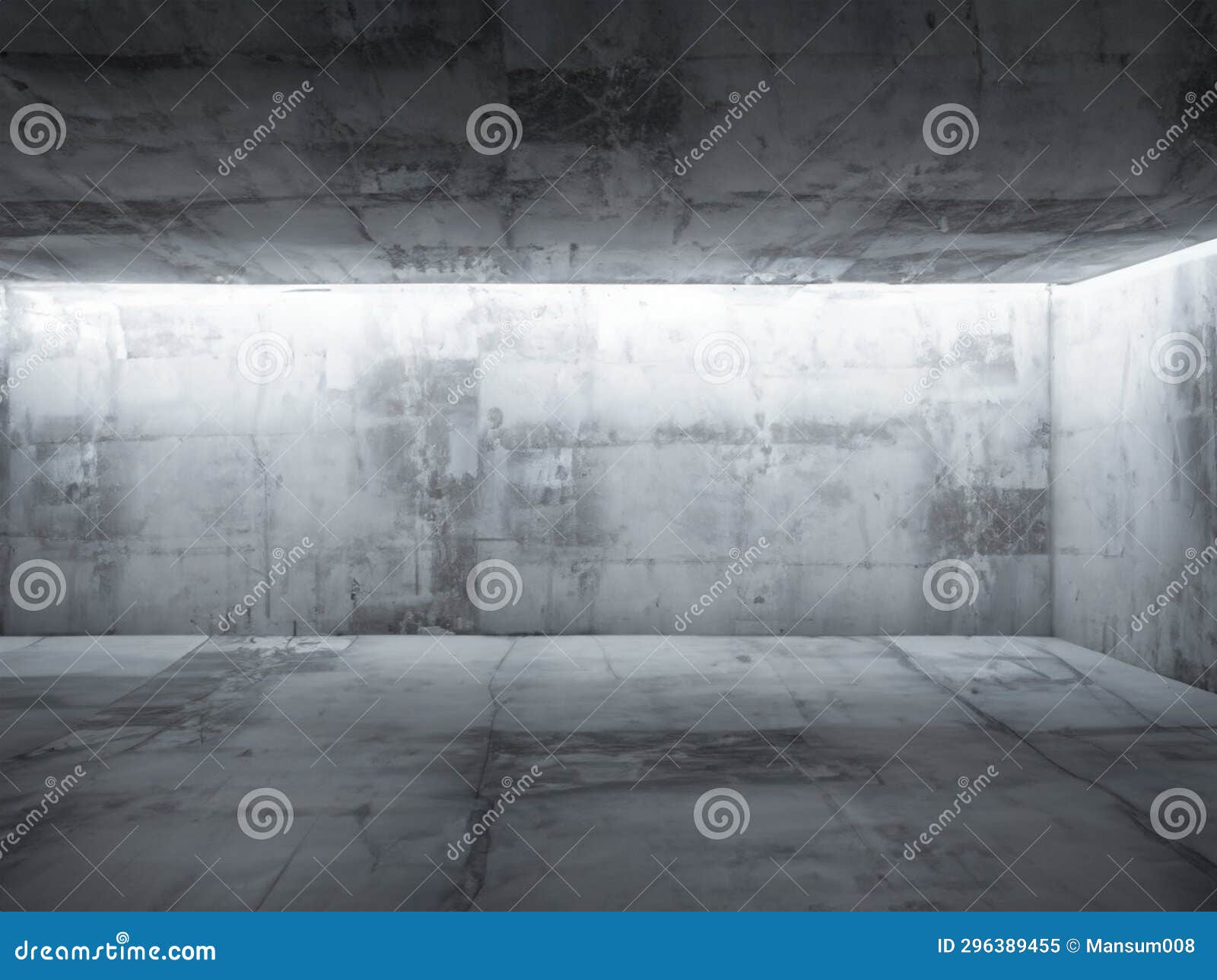Empty Concrete Room with Lighting Background, Wall with Concrete Panels ...