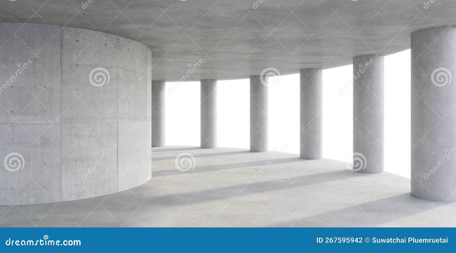Empty Concrete Space Interior with Sunlight and Shadow Stock ...