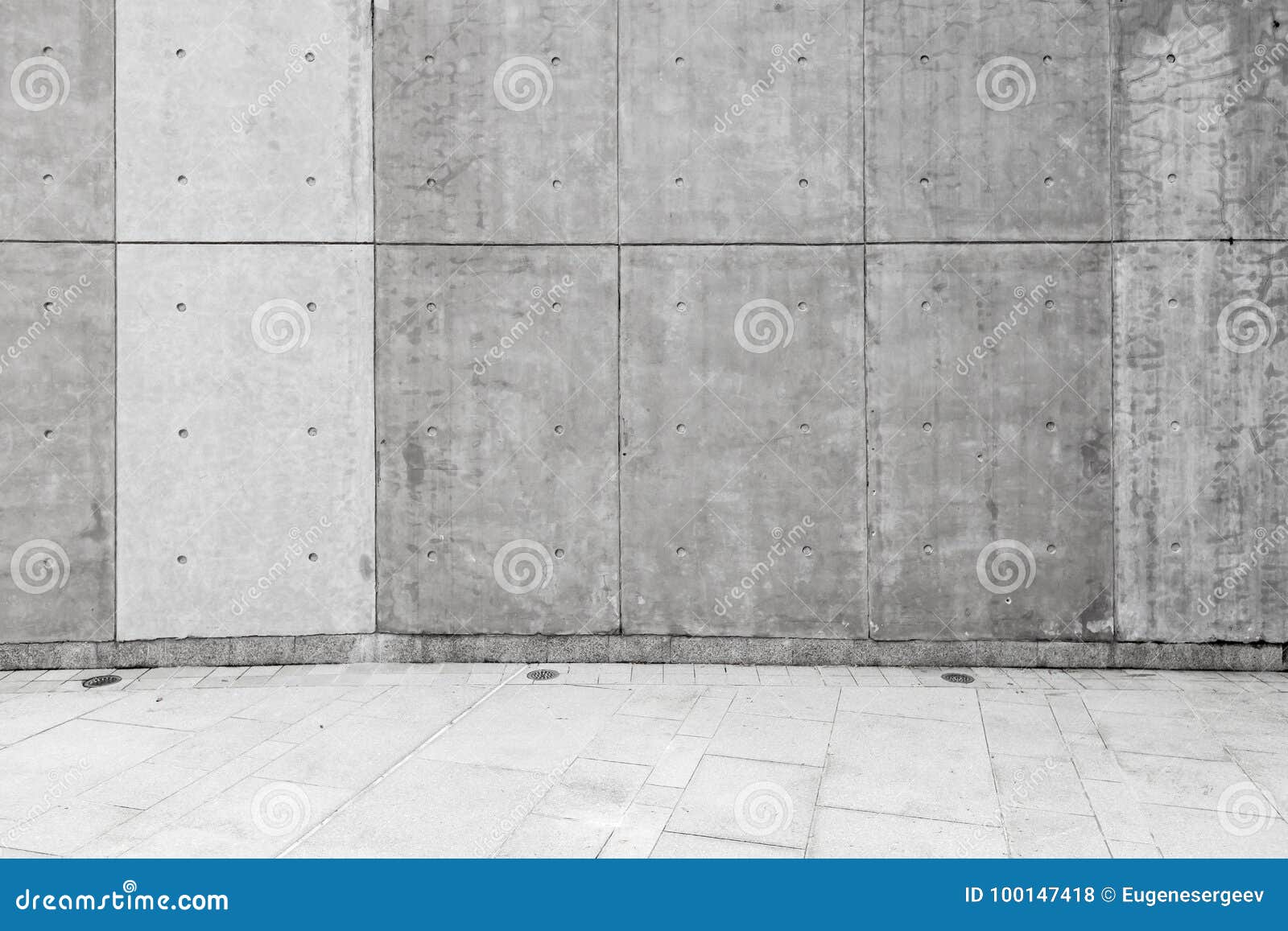 Empty Concrete Wall and Floor, Front View Stock Photo - Image of ...