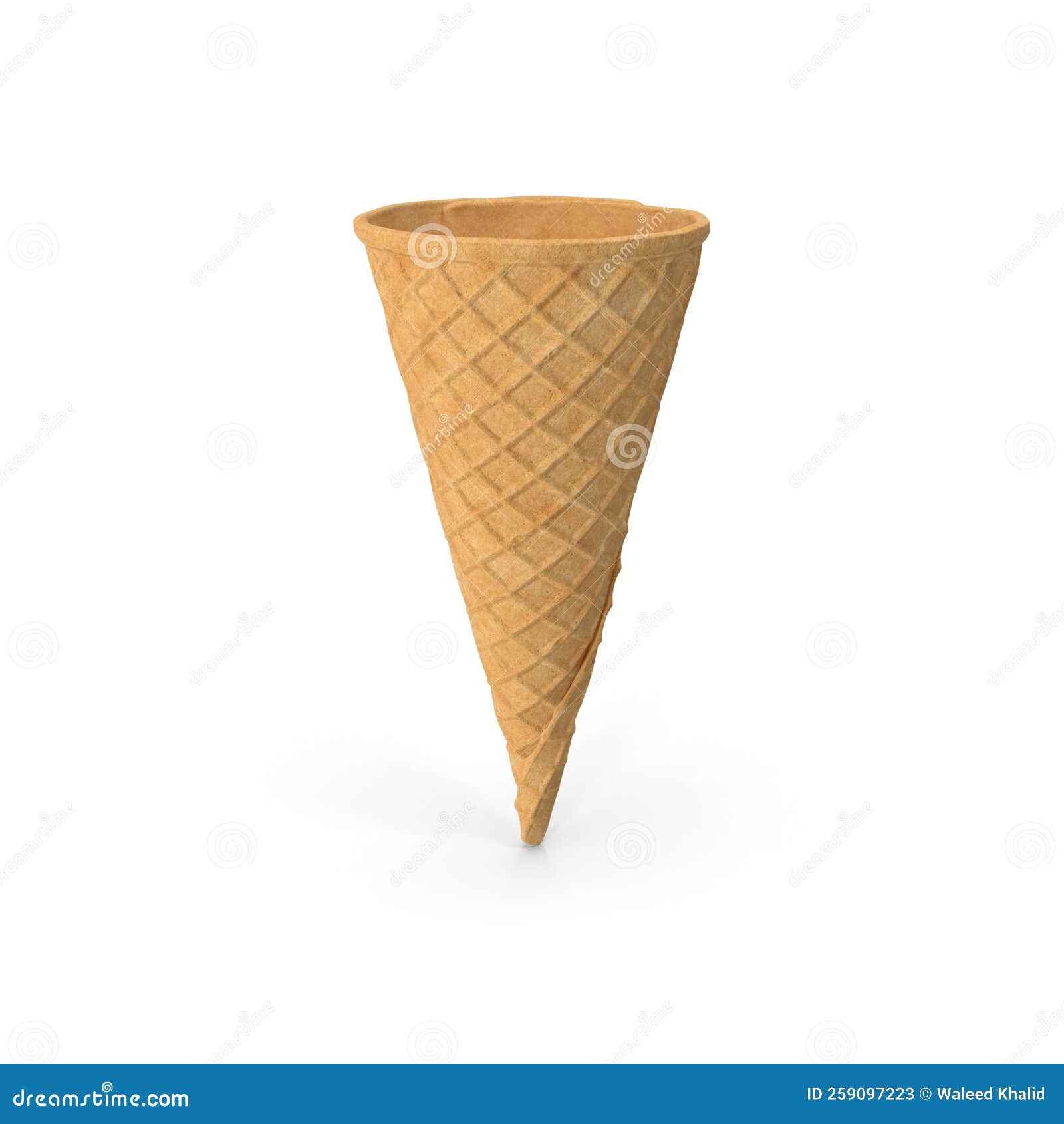 Empty Cone Ice Cream On White Background Stock Illustration