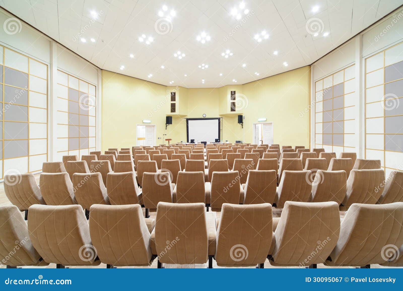 Empty conference hall stock image. Image of modern, perspective - 30095067