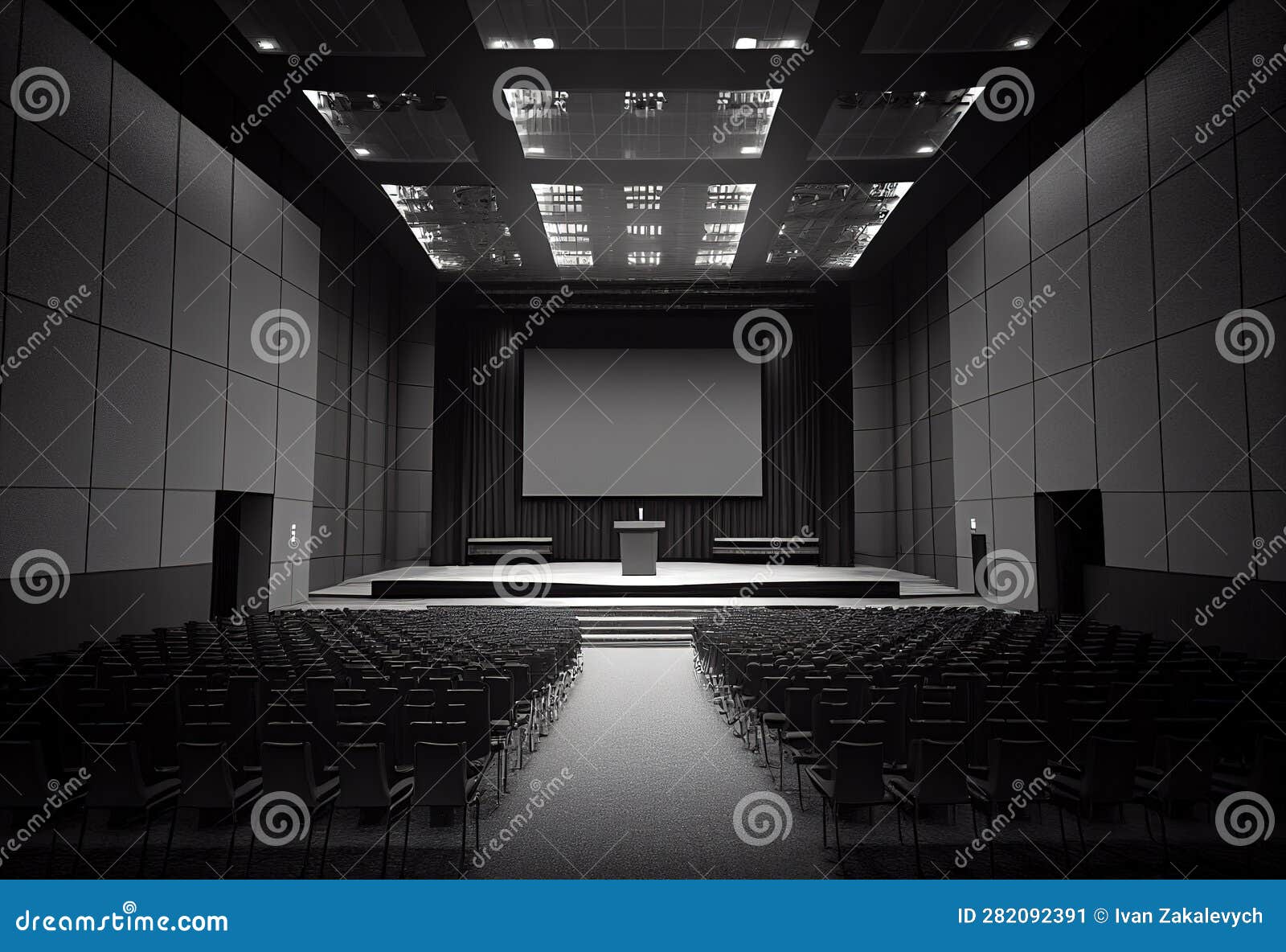 Empty Conference Hall Interior with Stage for Presen.illustration. AI ...