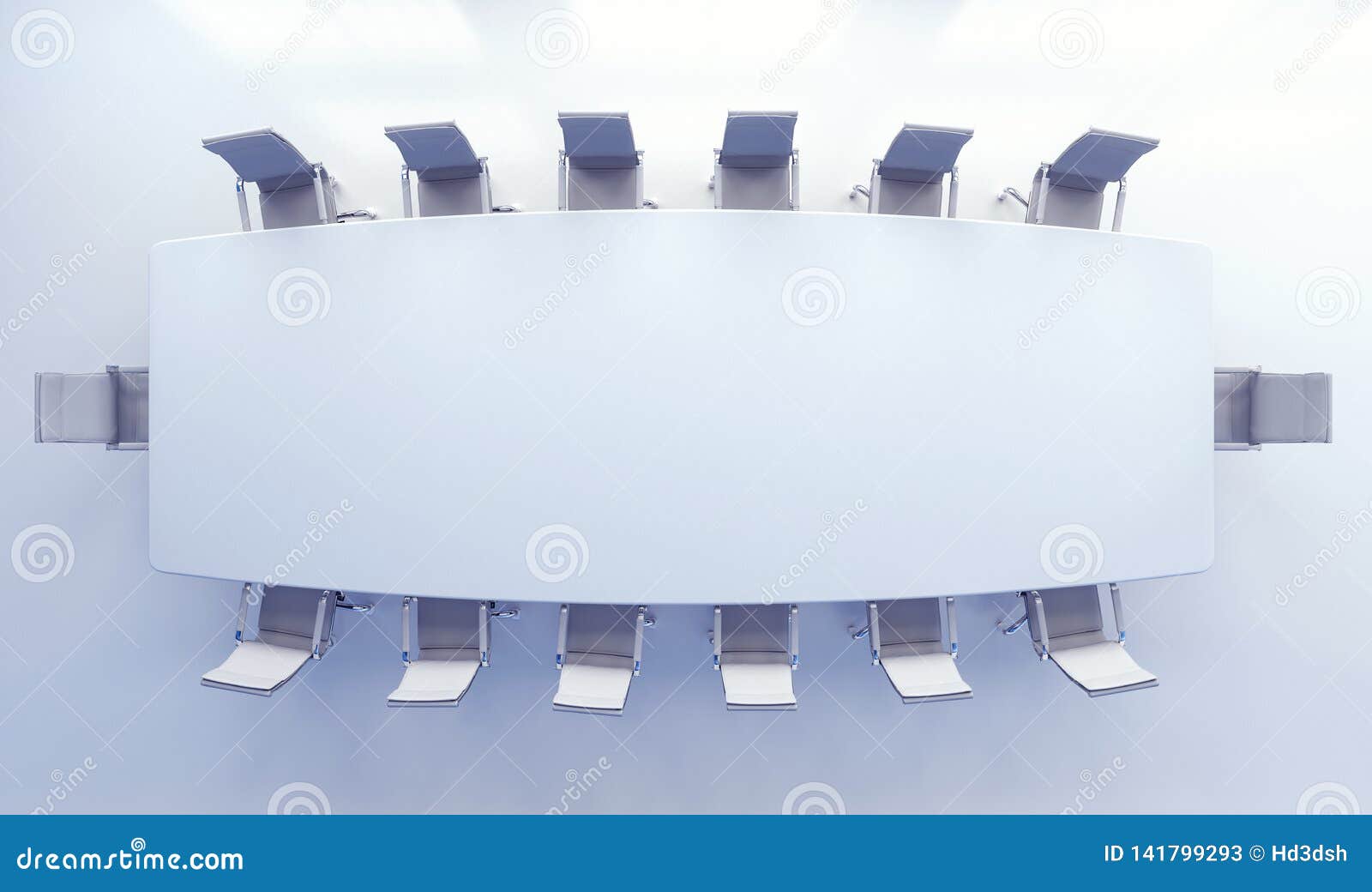 Empty Conference Room with White Table and Office Chairs Stock Image ...