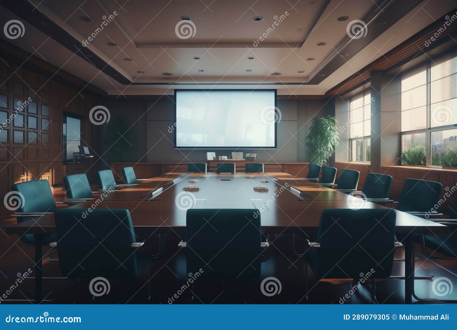 Empty Conference Space Ideal for Presentations. Generative AI Stock ...