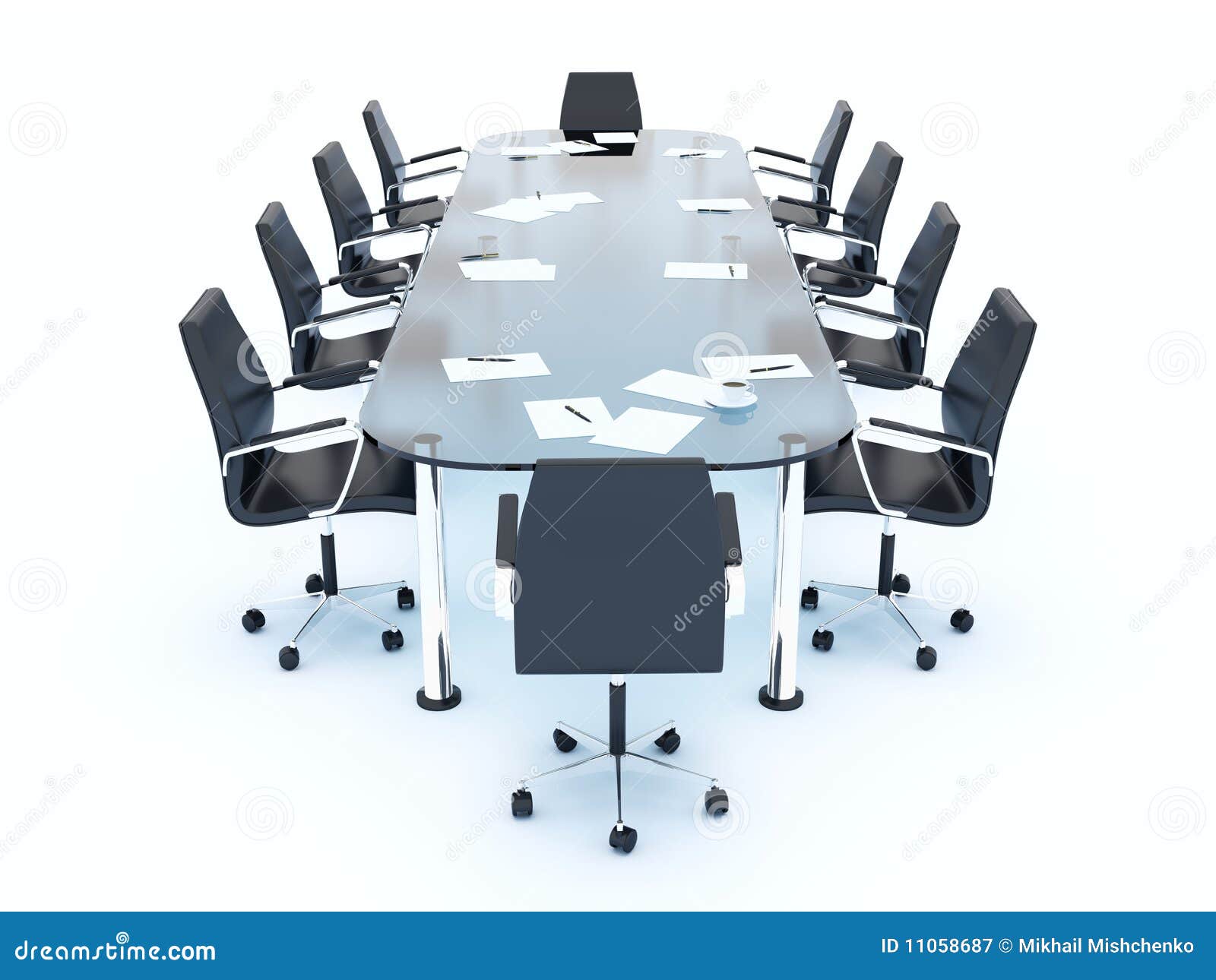 Empty conference table stock illustration. Illustration of leadership ...