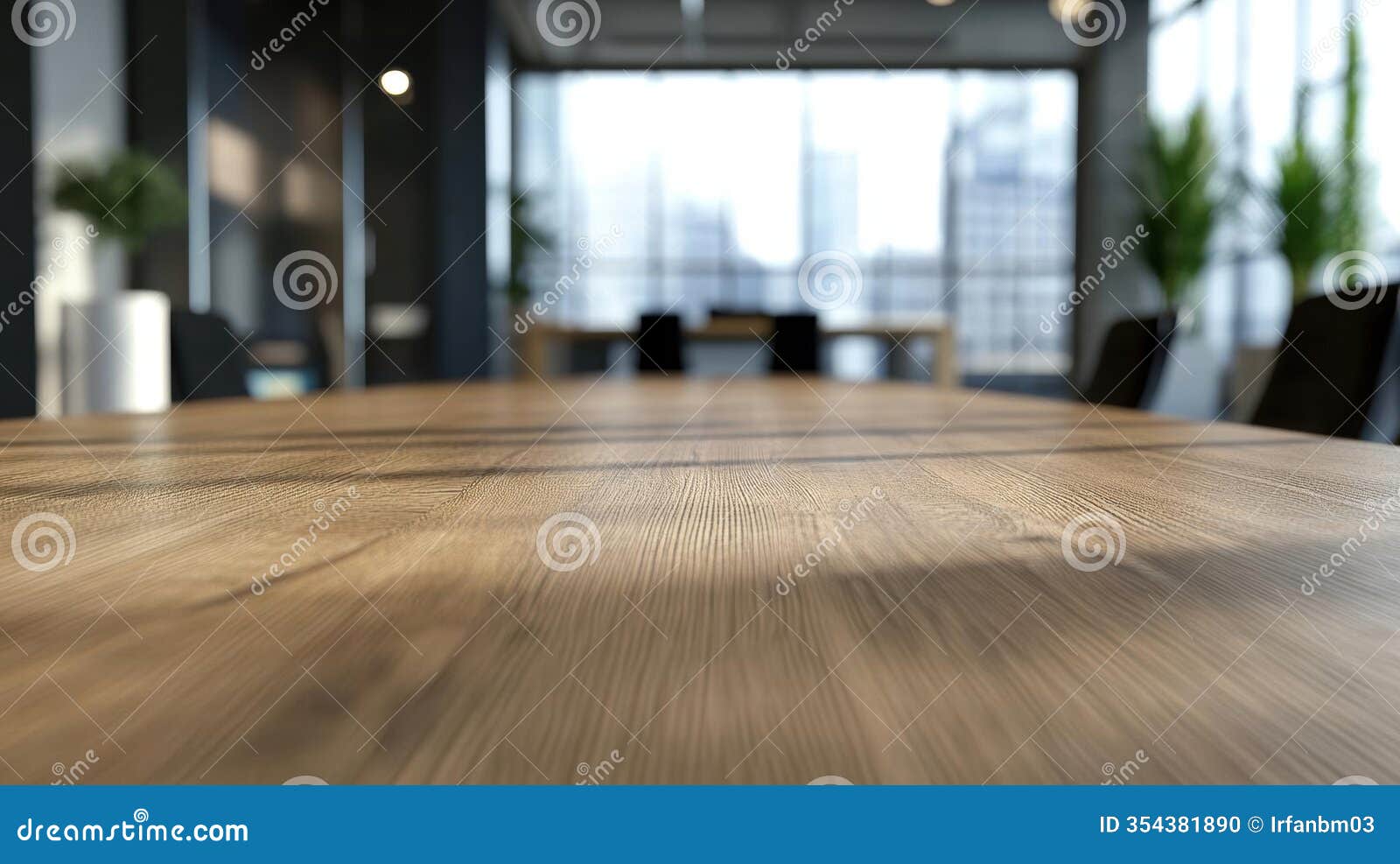 Empty Conference Table Shows Modern Office Space with Natural Light ...