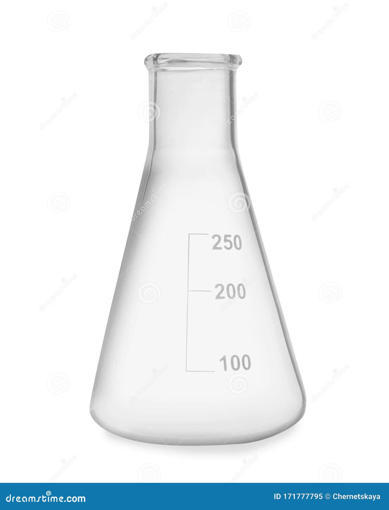 Empty Conical Flask Isolated. Laboratory Glassware Stock Image - Image ...
