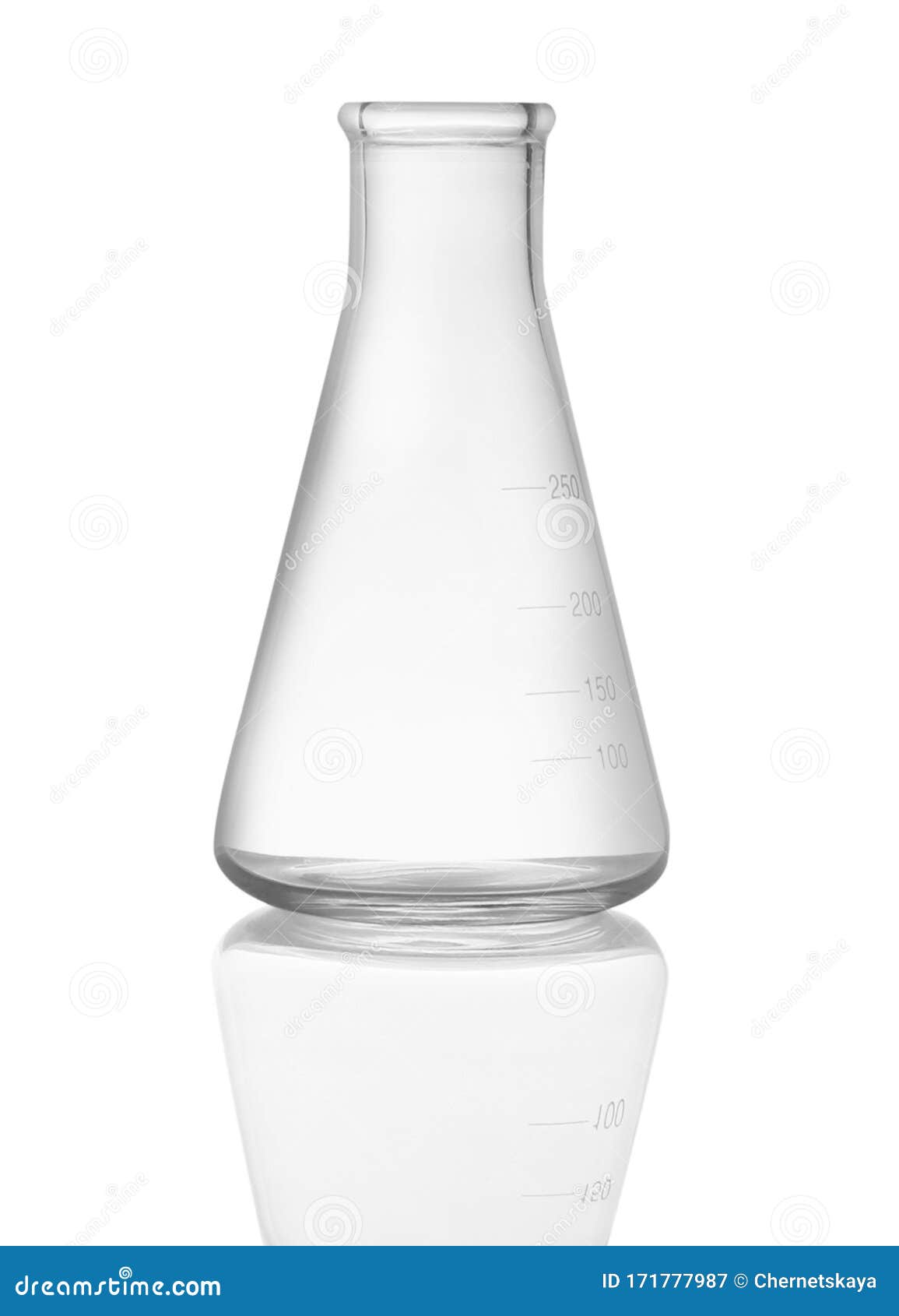 Empty Conical Flask Isolated. Laboratory Glassware Stock Image - Image ...