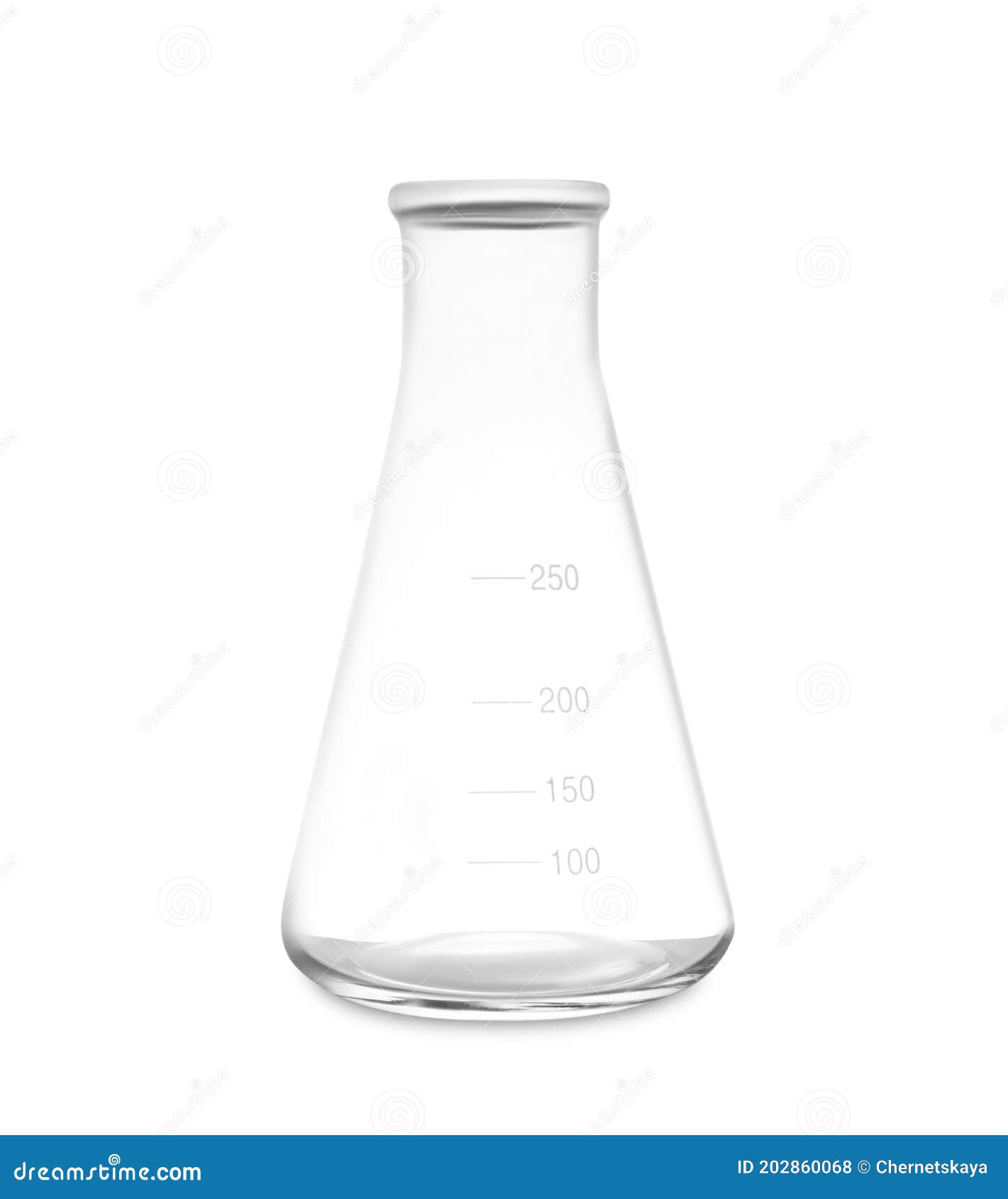 Empty Conical Flask Isolated on White. Laboratory Glassware Stock Photo ...