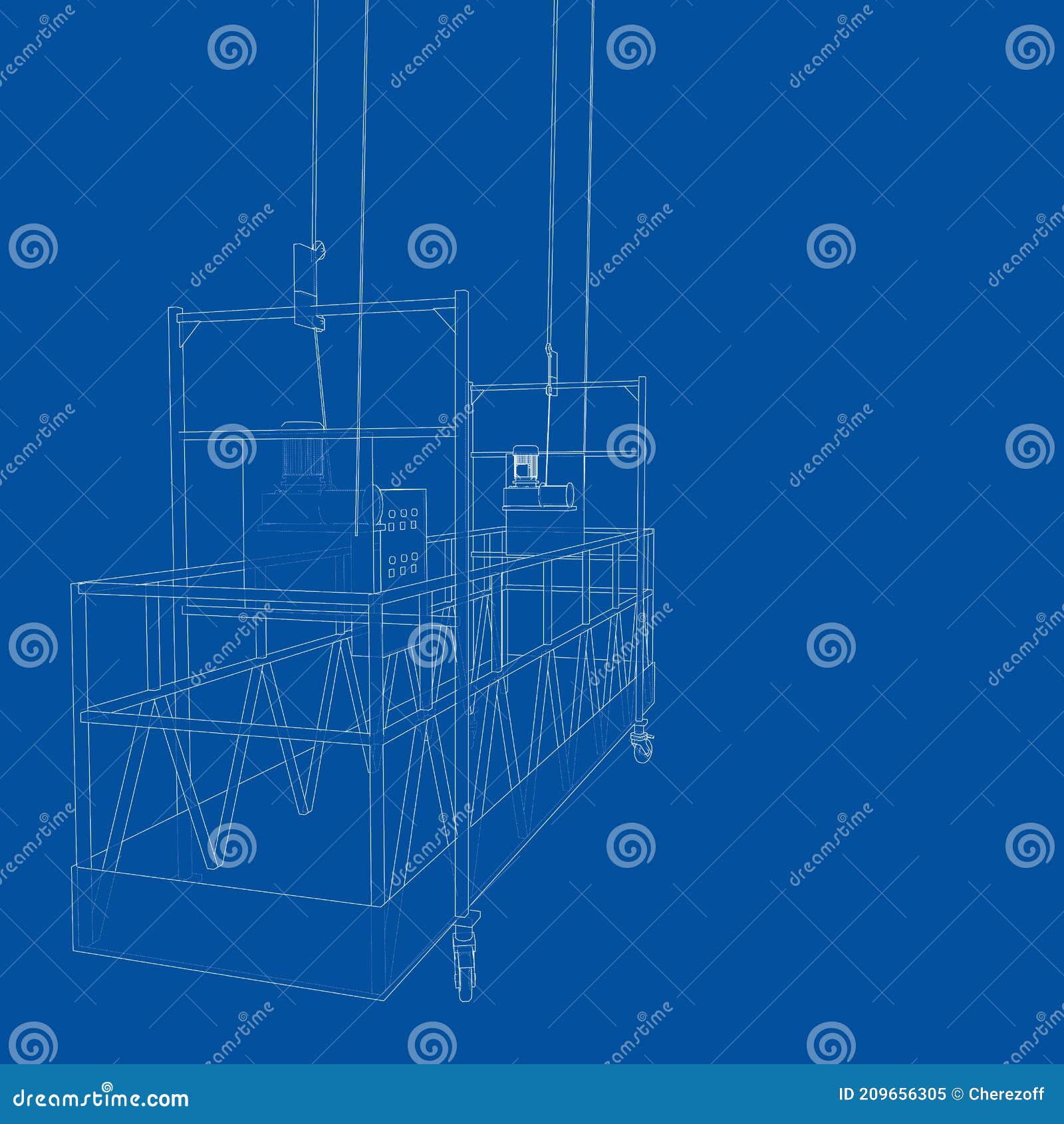 Empty Construction Elevator. Vector Stock Vector - Illustration of ...