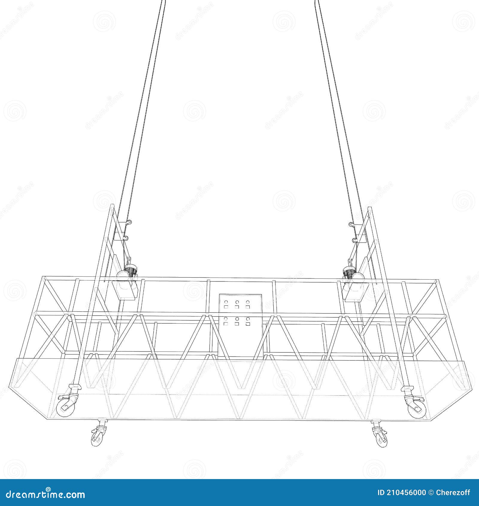 Empty Construction Elevator. Vector Stock Vector - Illustration of ...