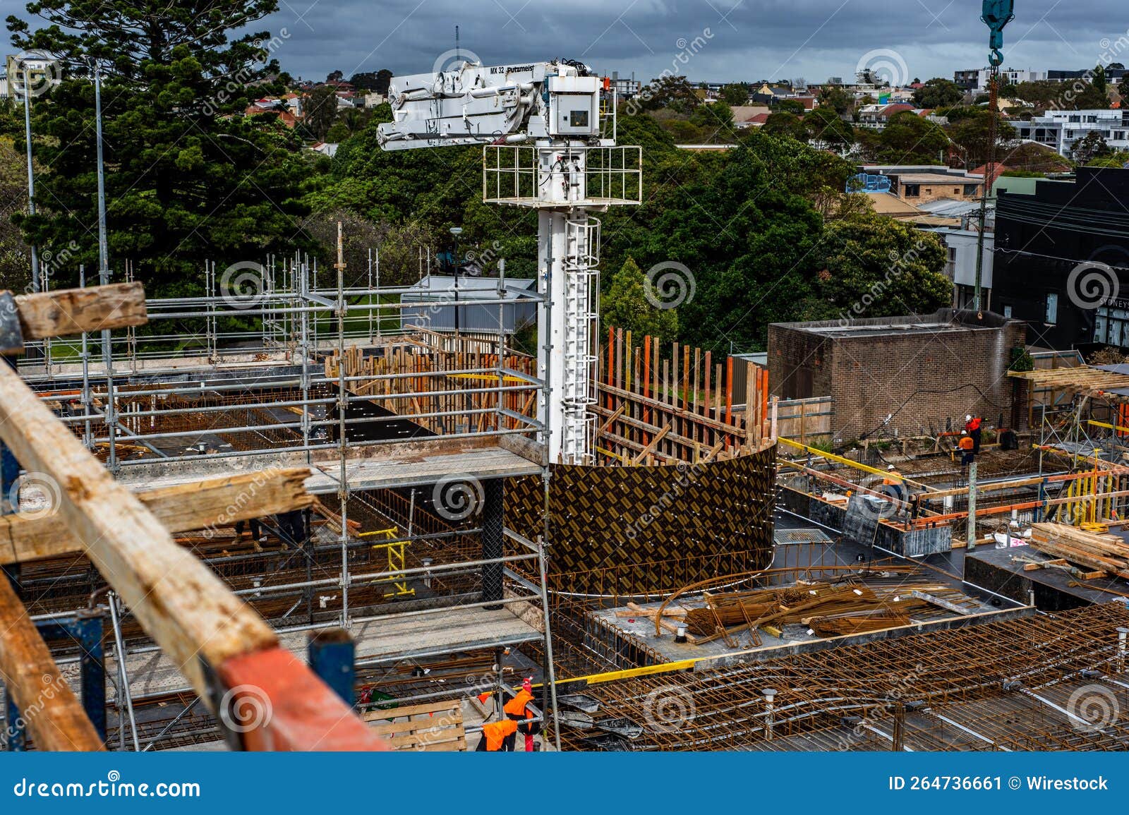 Empty Construction Site of Building Stock Image - Image of exterior ...