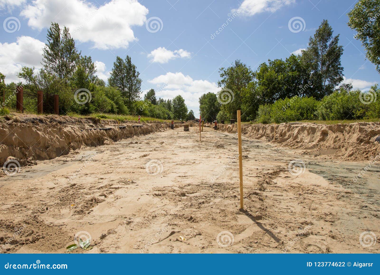 Empty construction site. stock photo. Image of construction - 123774622