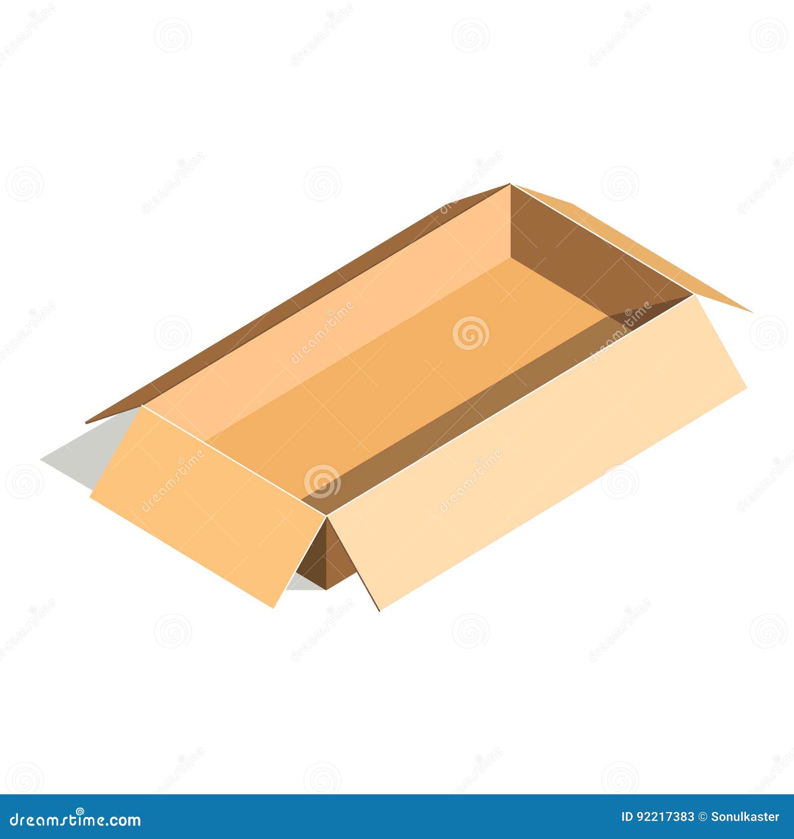 Empty Container Carton Store Package, Delivery Open Box Flat Design ...