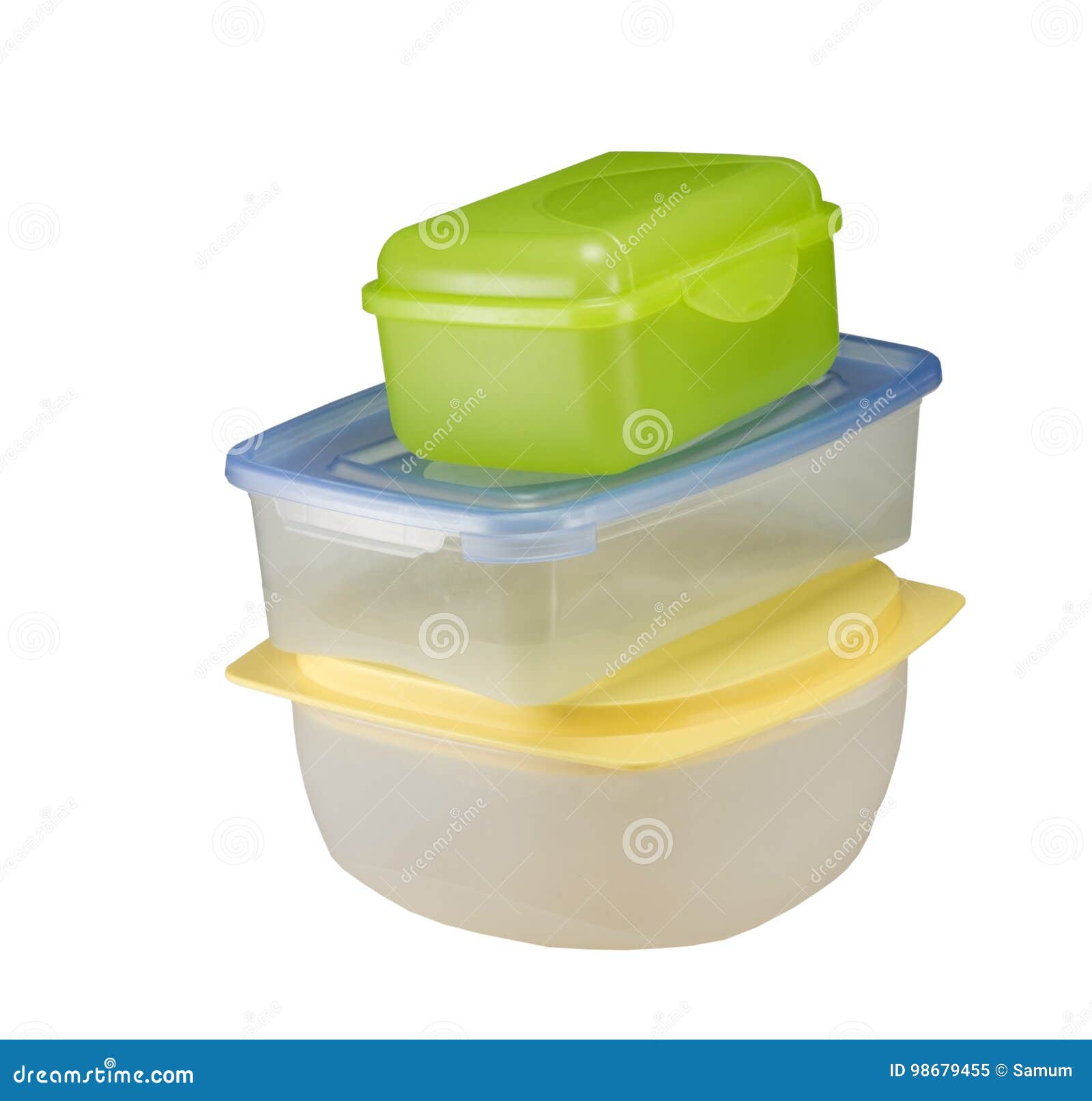 Empty Containers for Food Isolated on White Stock Image - Image of ...