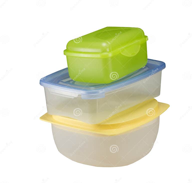 Empty Containers for Food Isolated on White Stock Image - Image of ...