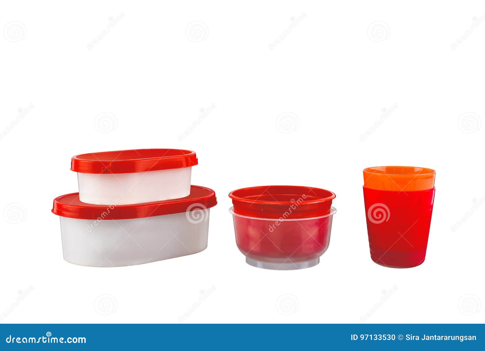 Empty Containers for Food Isolated on White Background Stock Photo ...