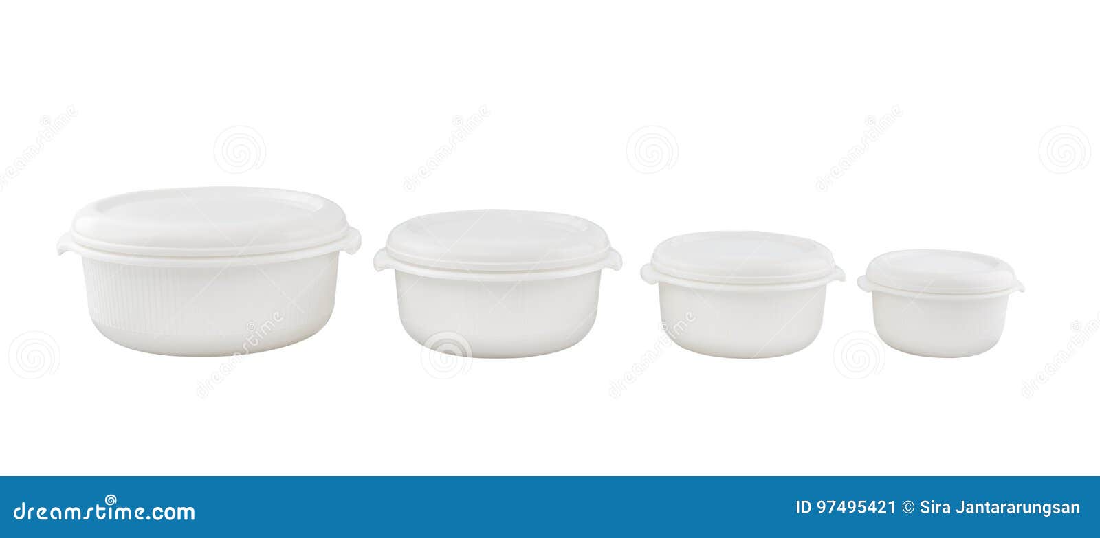 Empty Containers for Food Isolated on White Background Stock Image ...