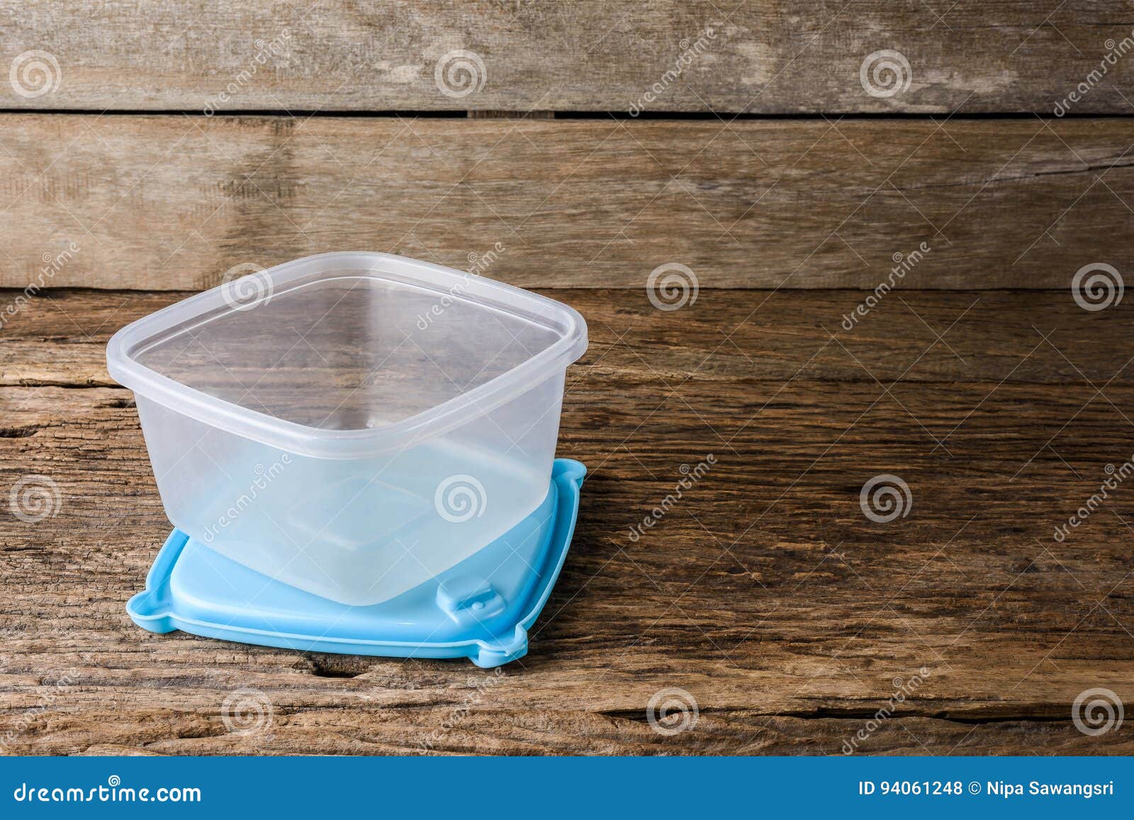 Empty Containers for Food on Wooden Background Stock Photo - Image of ...
