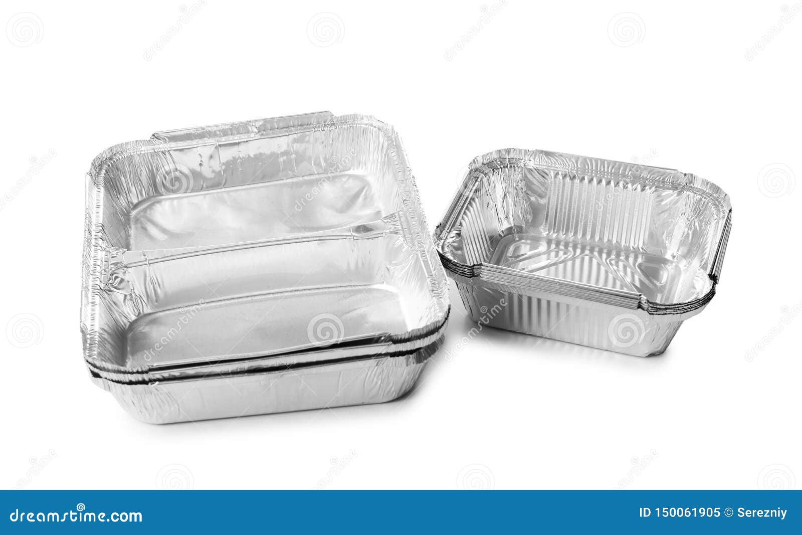 Empty Containers on White Background. Food Delivery Service Stock Image ...