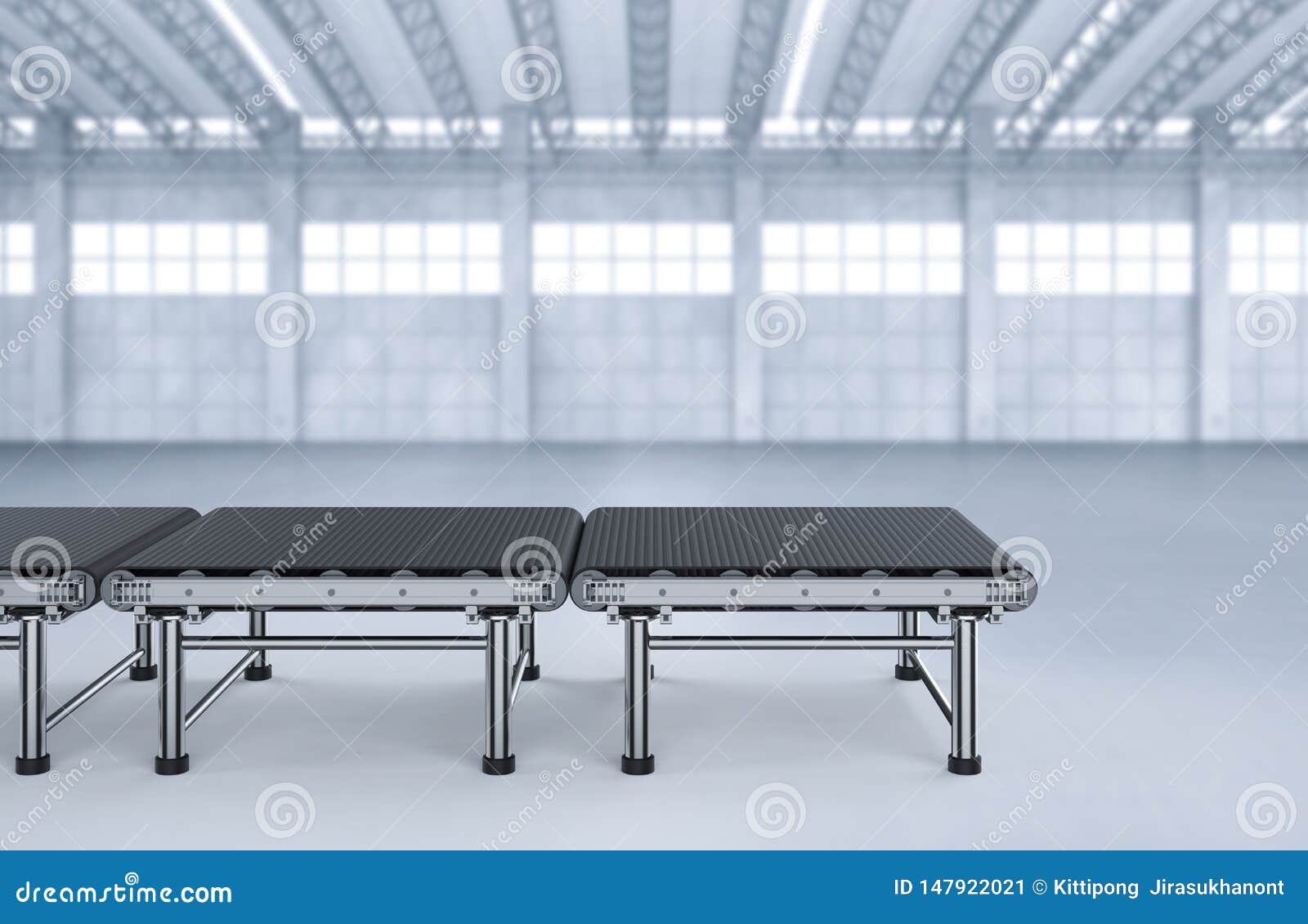 Empty conveyor belt stock image. Image of production - 147922021