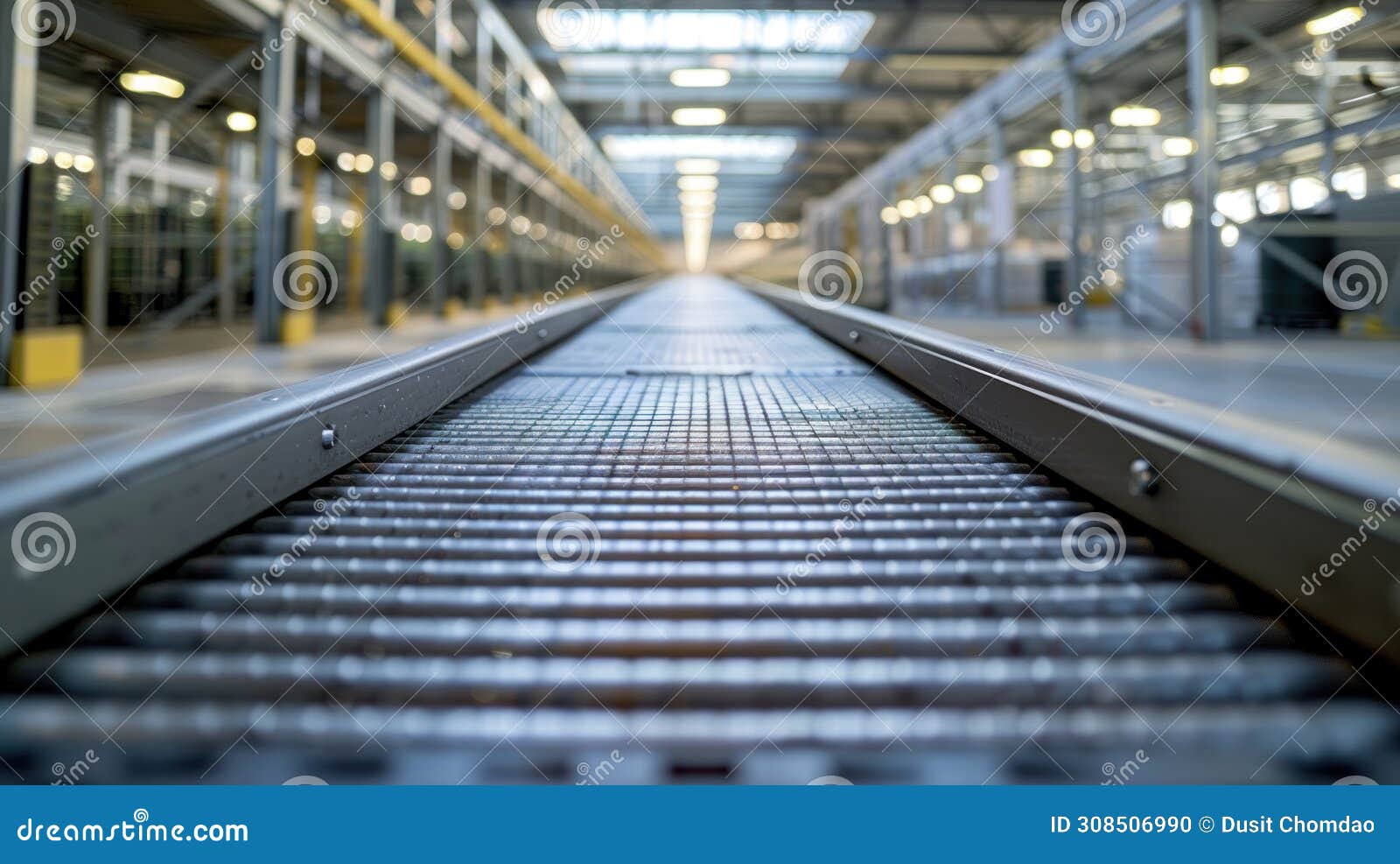 Empty Conveyor Belt in Distribution Center. Generative AI Stock Photo ...