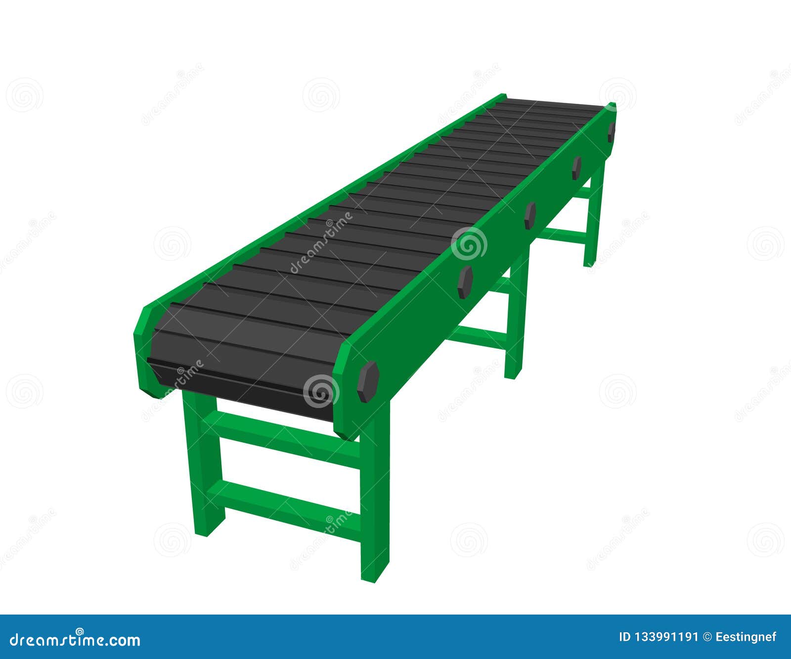 Empty Conveyor Belt. Isolated on White Background Stock Vector ...