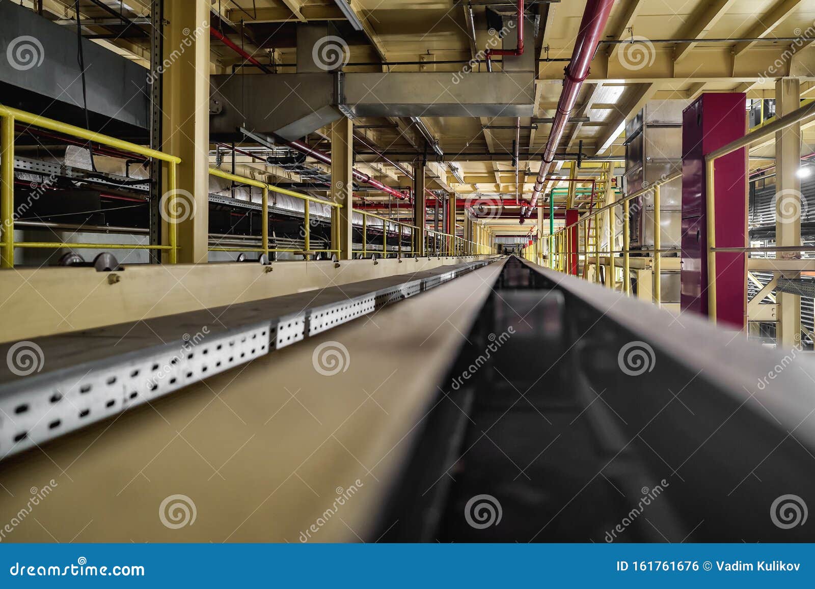 Empty Conveyor Belt on the Production Line Stock Photo - Image of ...