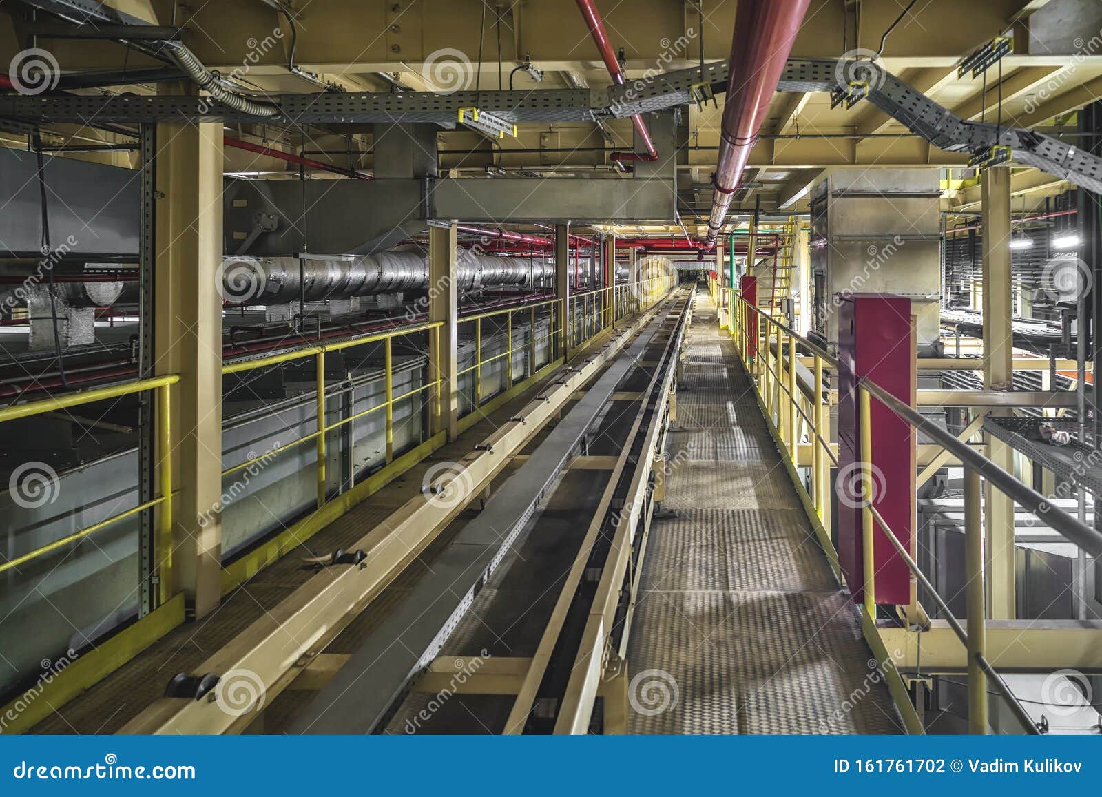 Empty Conveyor Belt on the Production Line Stock Photo - Image of ...