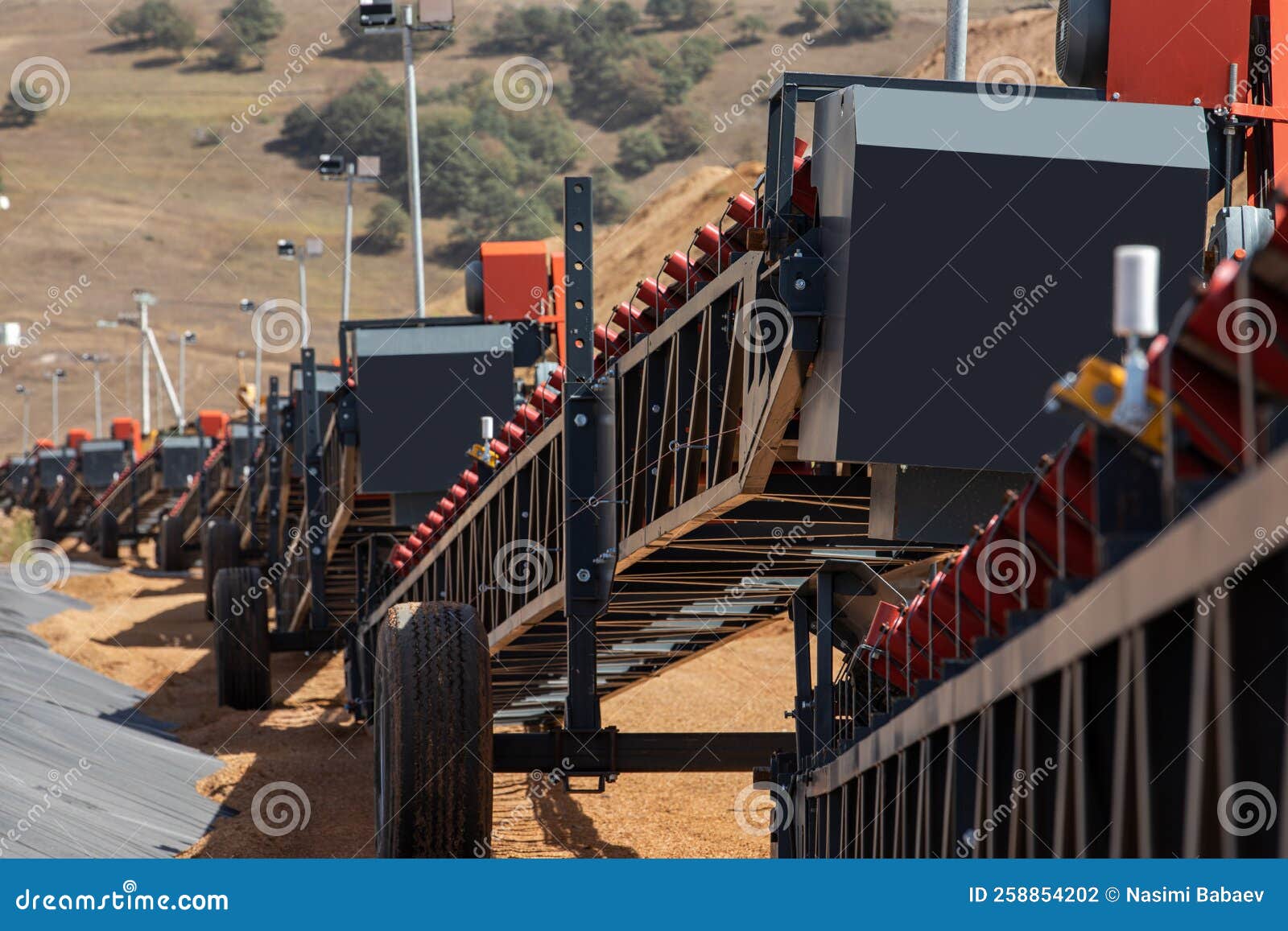 Empty Conveyor Belt Sits at a Mining Area Stock Photo - Image of ...