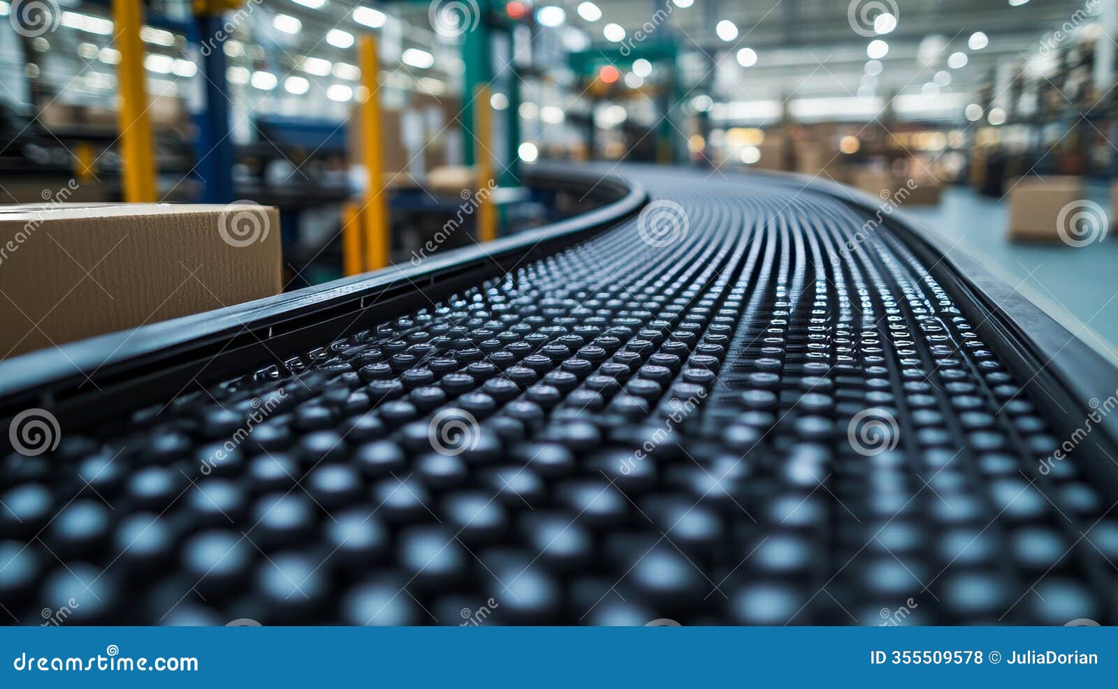 Empty Conveyor Belt System in a Modern Distribution Warehouse ...