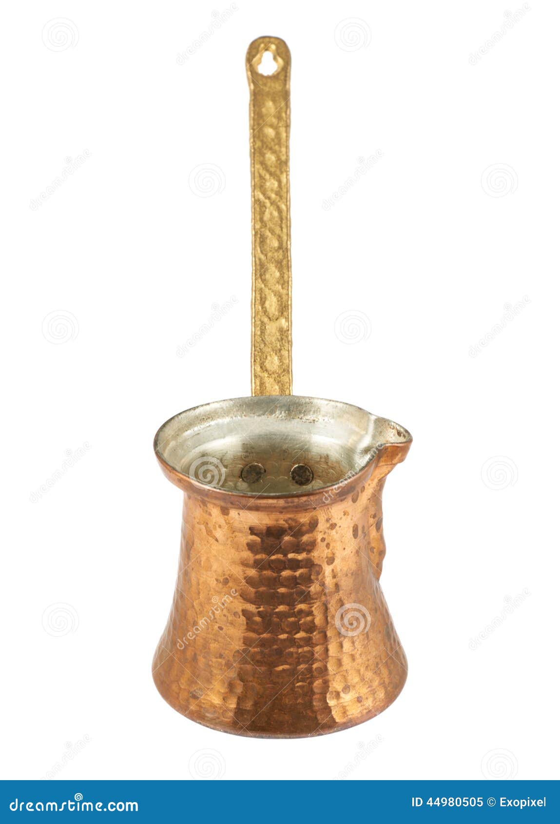 Empty Copper Cezve Isolated Stock Image - Image of aroma, background ...