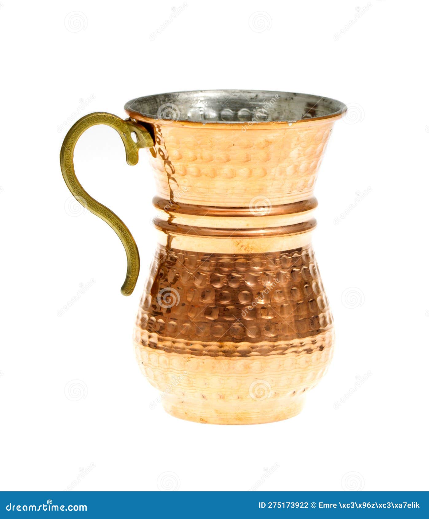 Empty Copper Cup Isolated on White Background Stock Photo - Image of ...