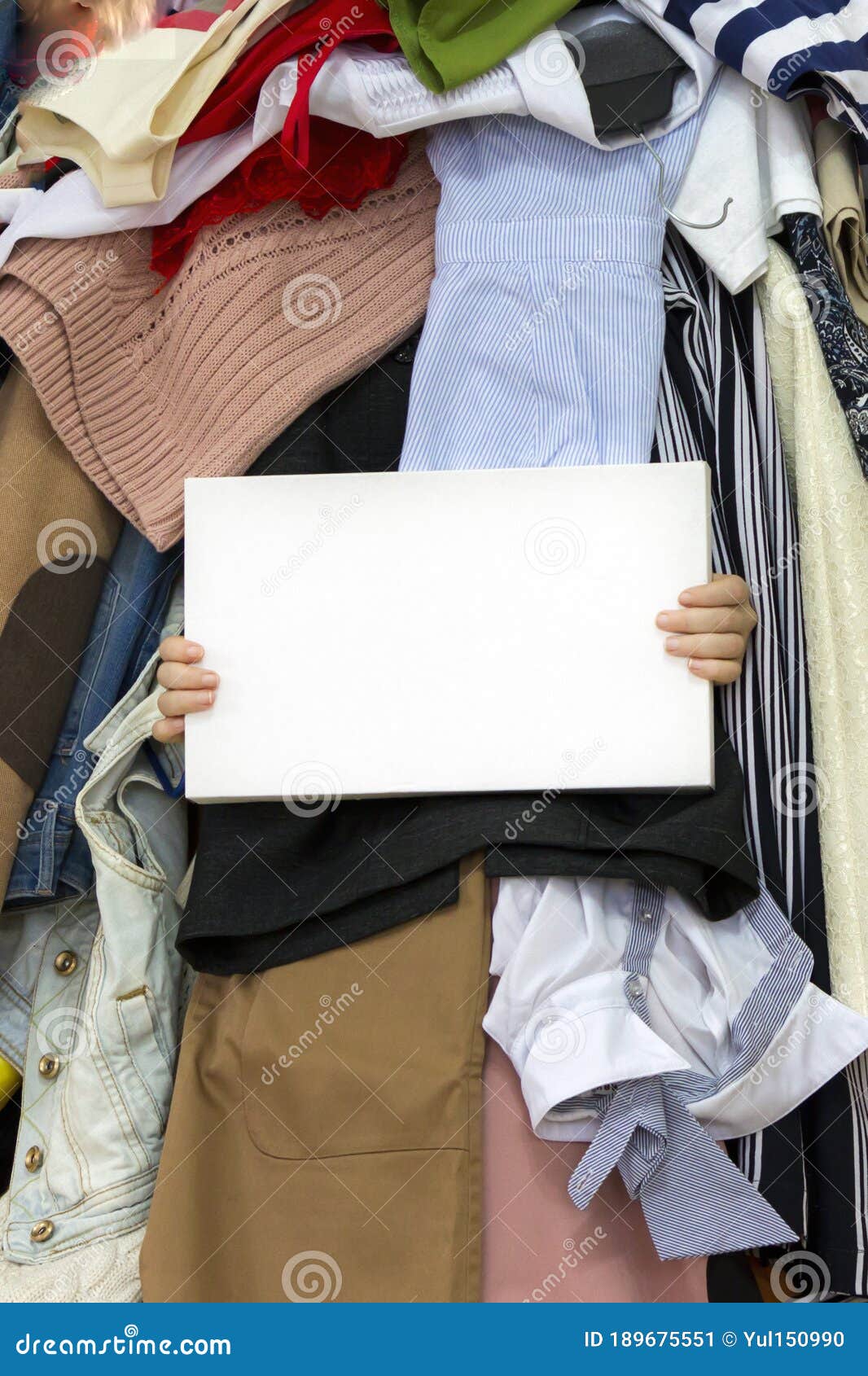 Empty Copy Space on the Board with Messed Up Clothes on the Background ...