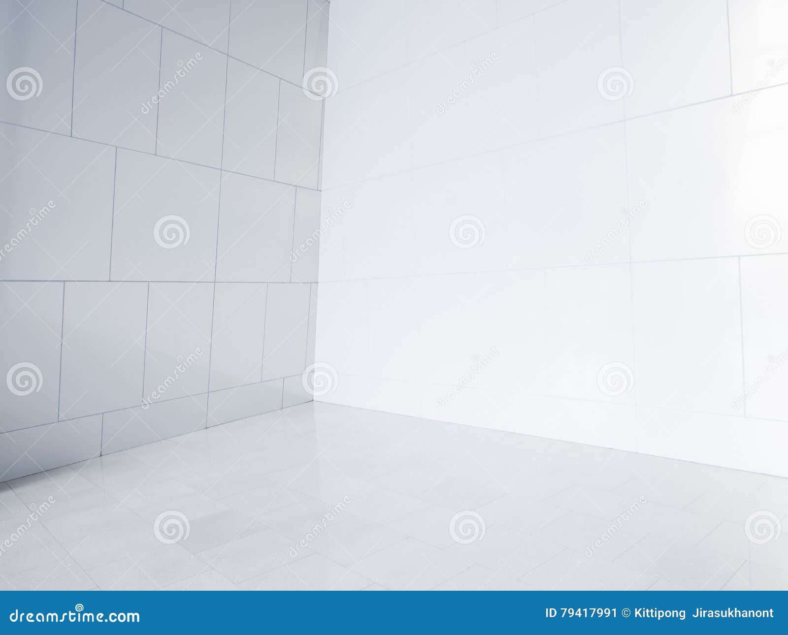 Empty Corner with White Tiles Stock Illustration - Illustration of ...