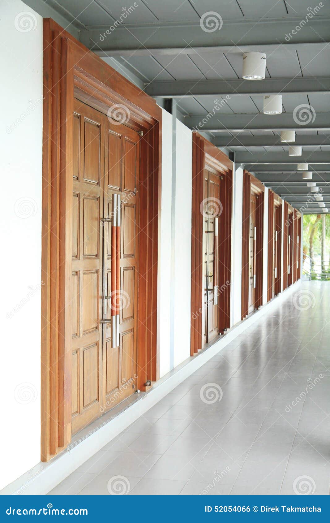 Empty Corridor with Closed Doors Stock Photo - Image of clean, concept ...