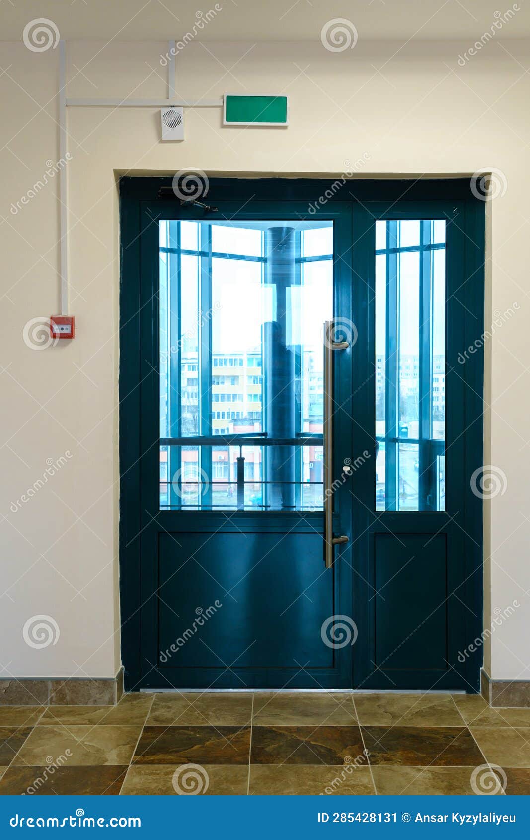 An Empty Corridor in an Office Building. Closed Doors To the Office and ...