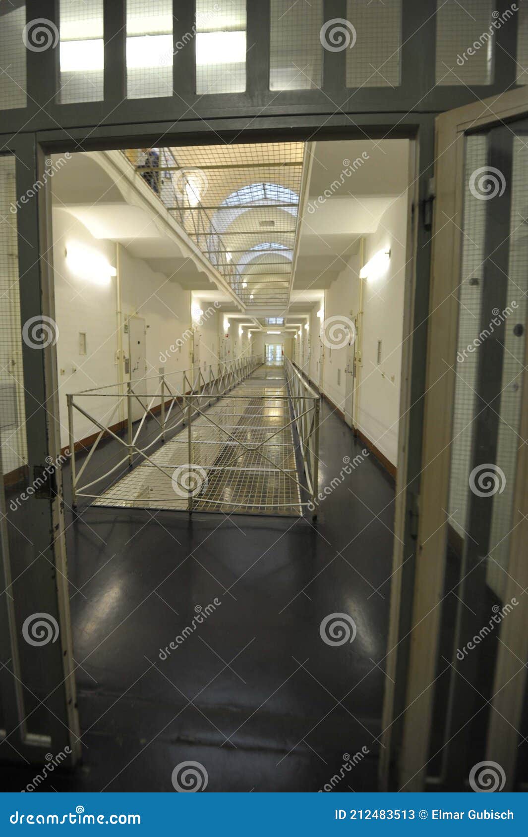 The Empty Corridor of a Prison Stock Image - Image of guard, detain ...