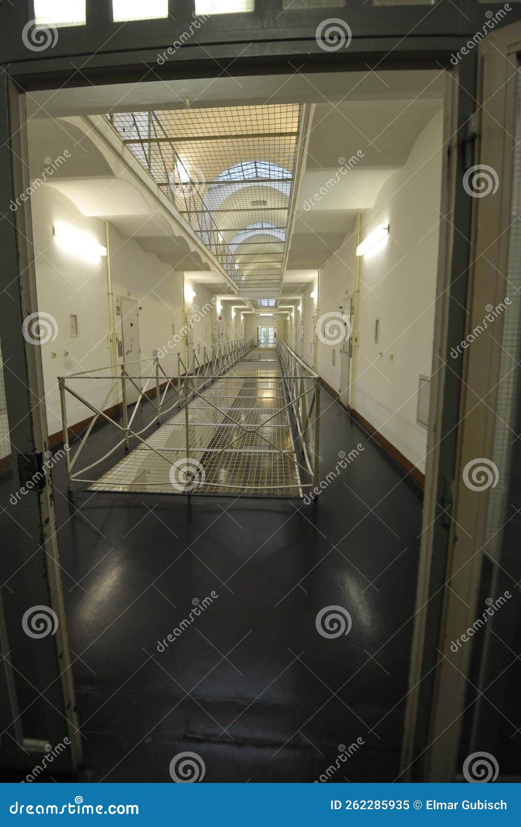 The Empty Corridor of a Prison Stock Image - Image of guard, review ...