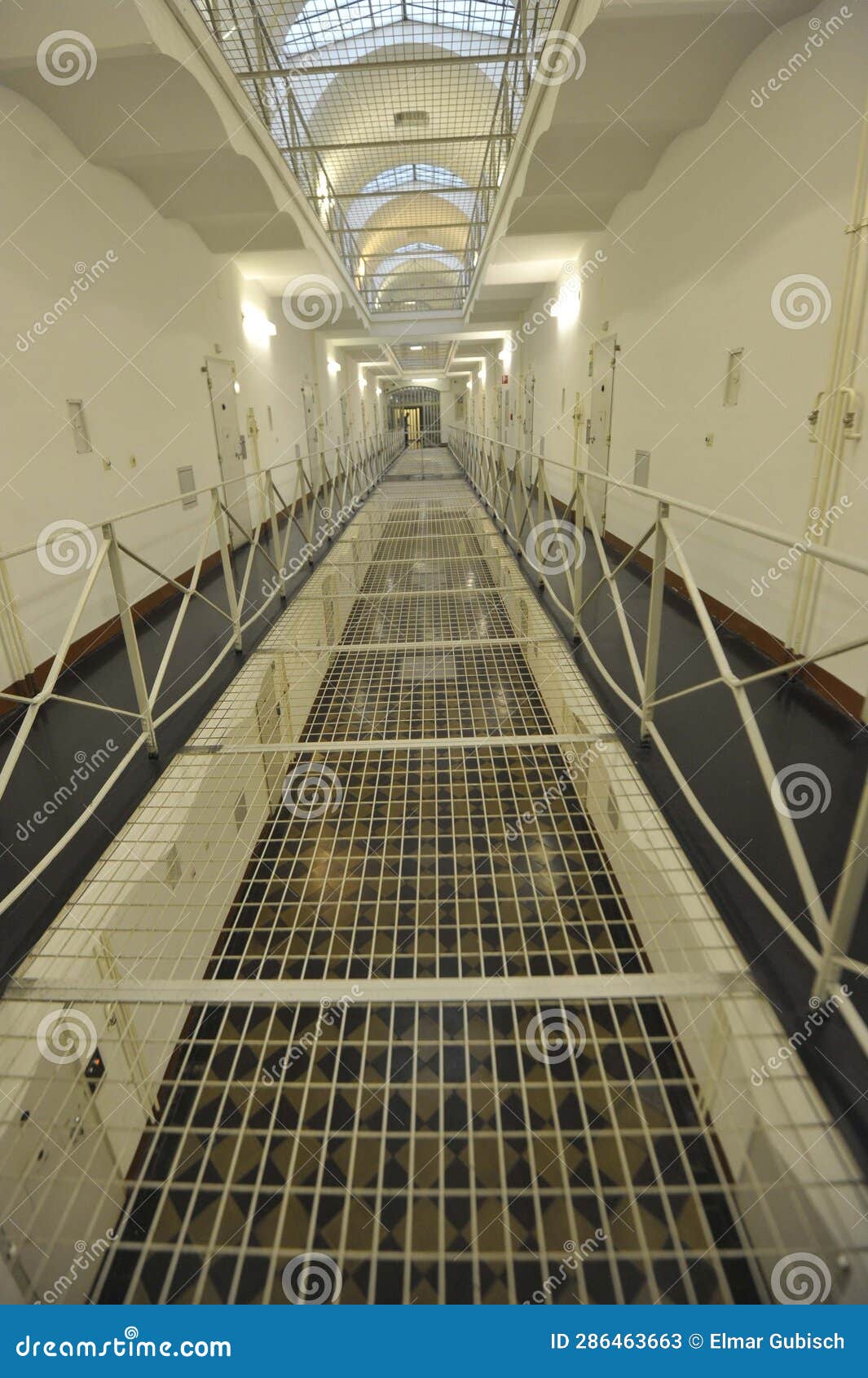 The Empty Corridor of a Prison Stock Image - Image of detention ...