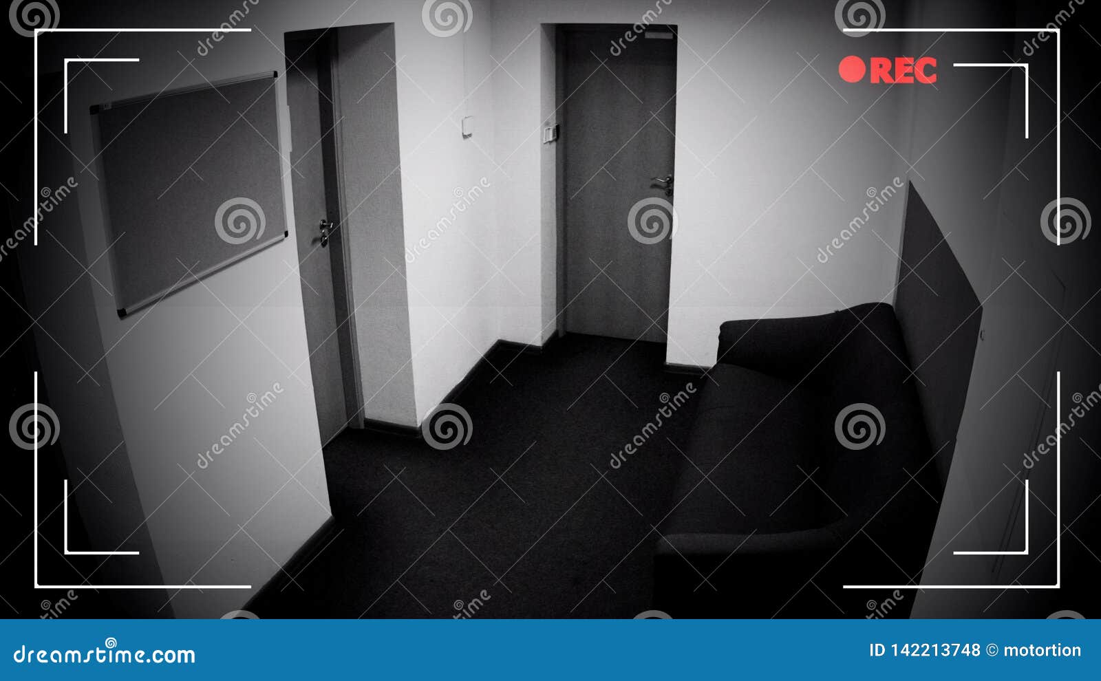 Empty Corridor View through Surveillance Camera, Private Property ...