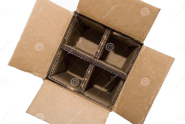 Empty Corrugated Bottle Box Stock Image - Image of juice, compartments ...