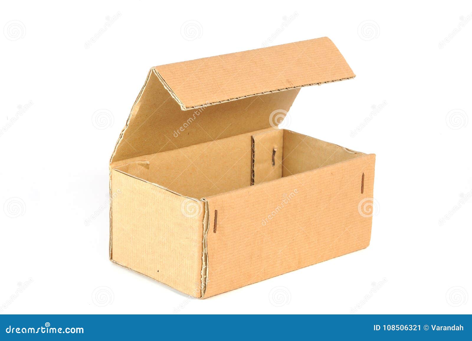 Empty Corrugated Cardboard Box or Brown Paper Package Box Open Stock ...