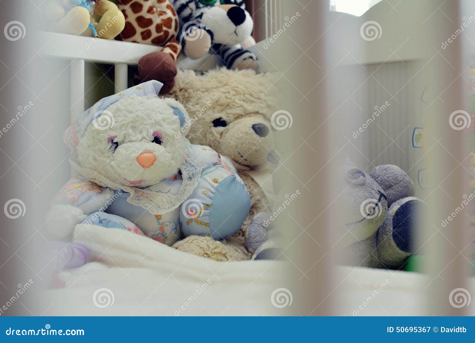 Empty cot with toys stock image. Image of indoors, domestic - 50695367